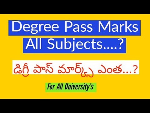 Degree Pass Marks All Subjects .? || OU,AU,SVU,ANU,MGU,SKU,KU, Degree ...