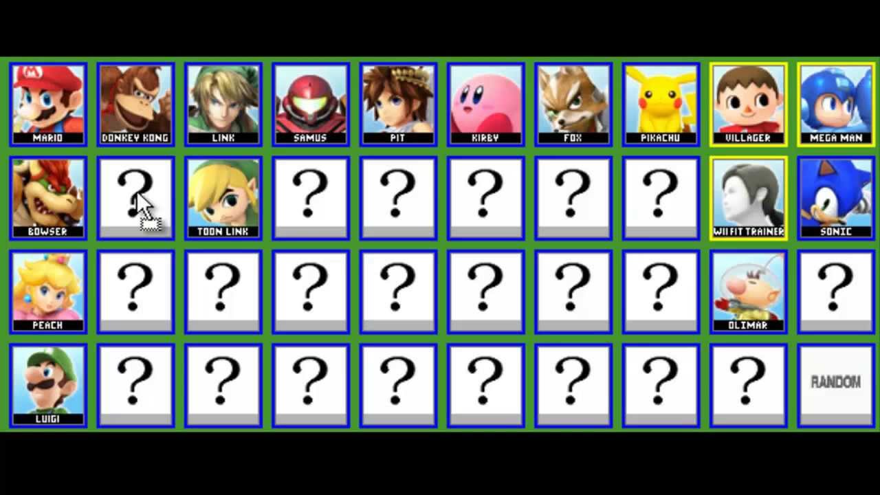 Super Smash Bros. for 3DS/WiiU Character Roster Prediction by ...