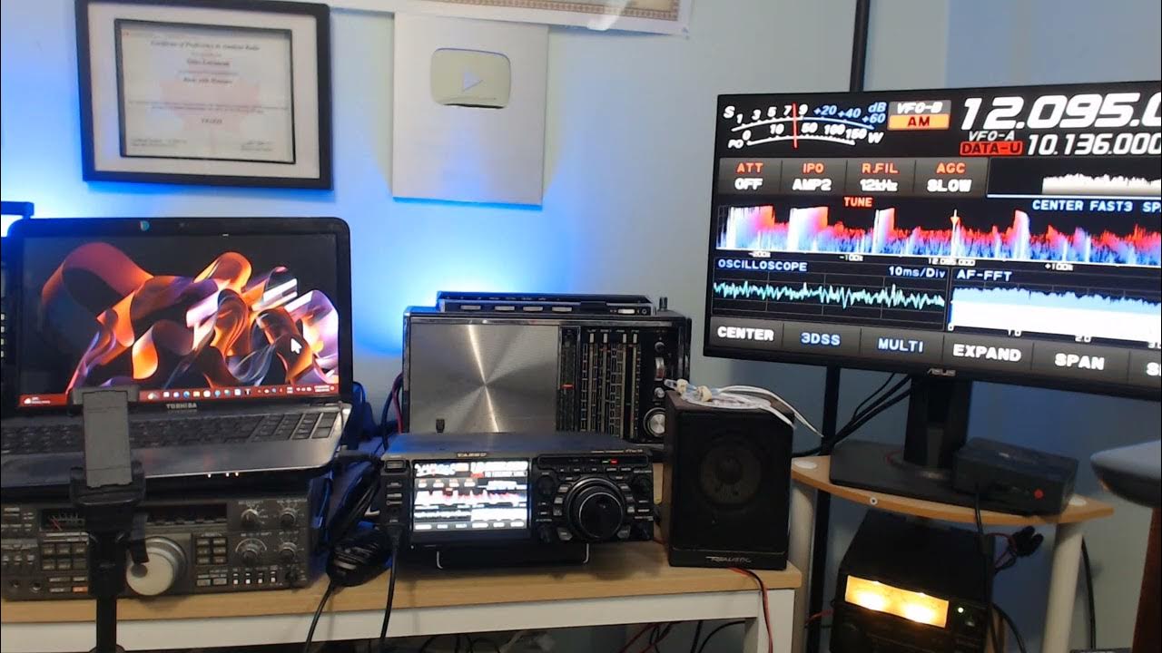 My amateur radio setup Yaesu FTdx10 50 AMP supply and PC control - YouTube