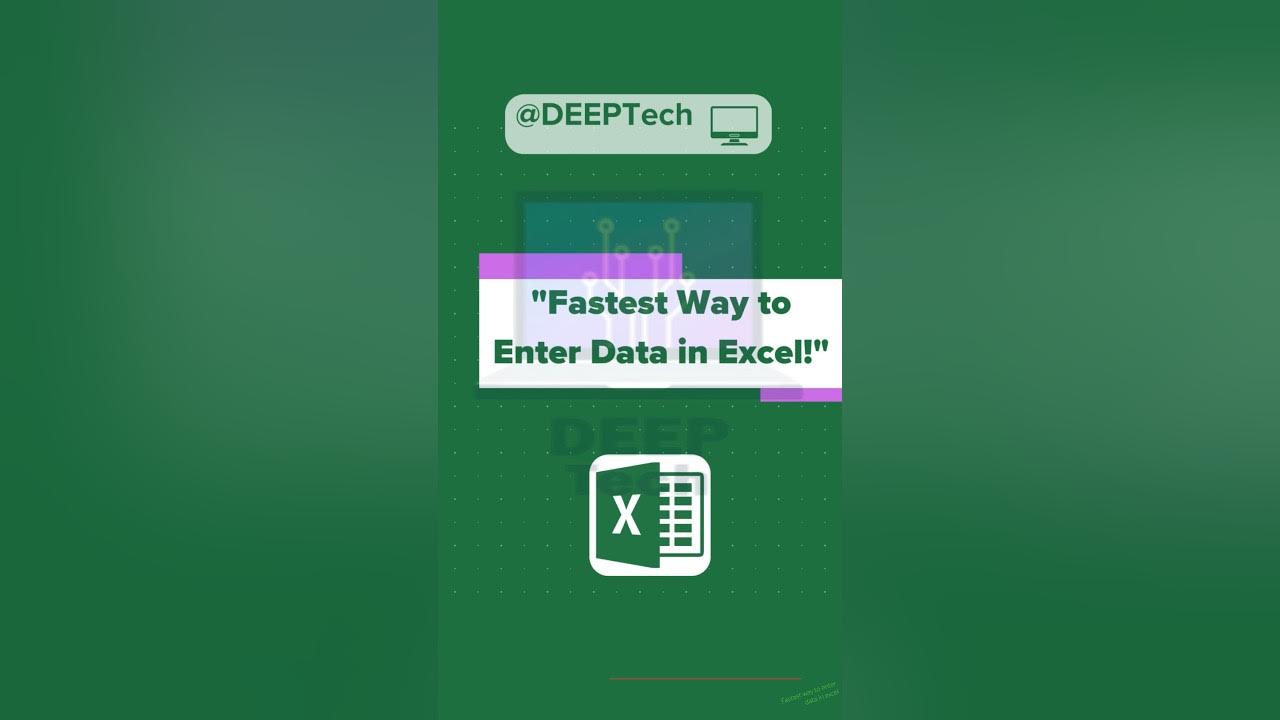 Fastest Way to Enter Data in Excel! 💻⚡ #Shorts - YouTube