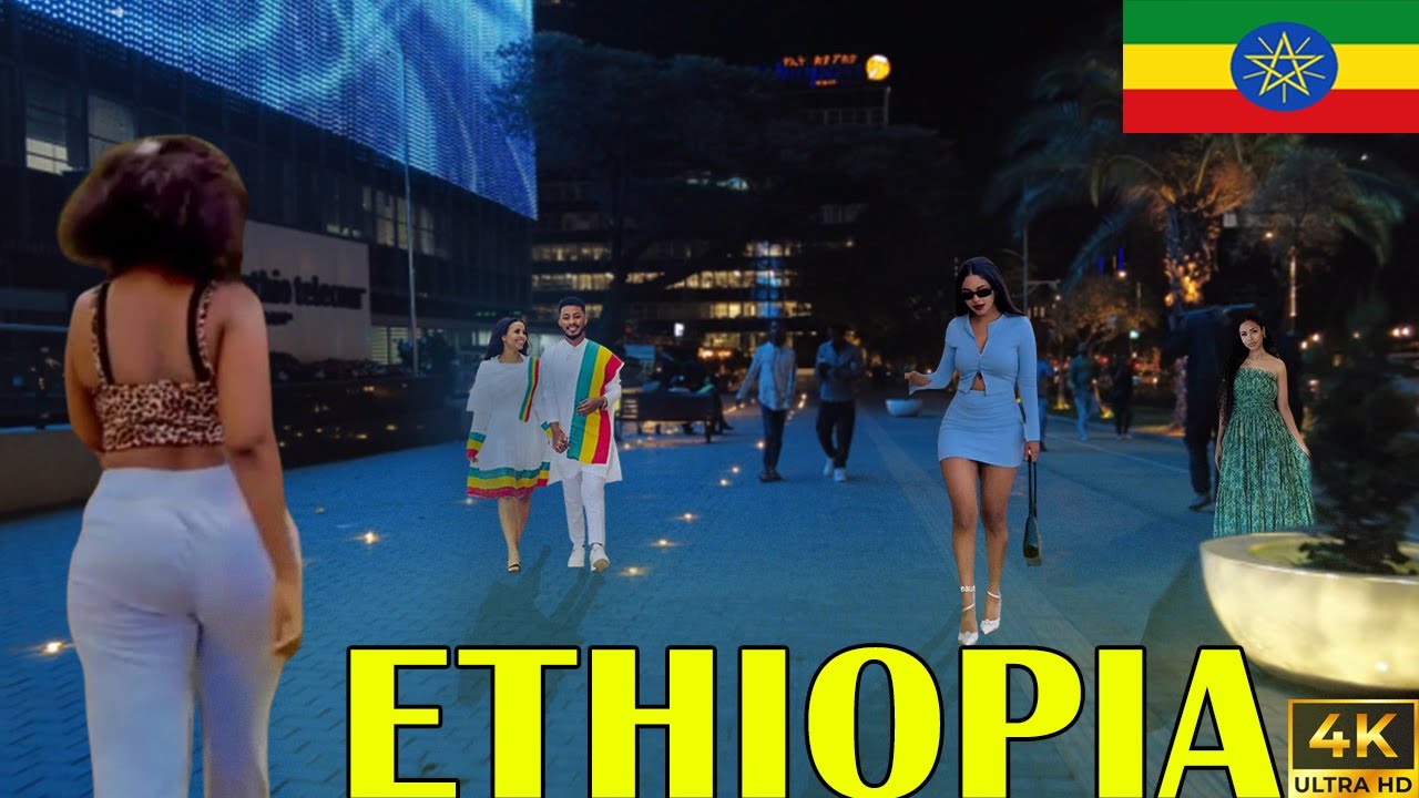 በምሽት ጨረቃ የመሰለው የቸርችል ጎዳና Addis Ababa Walking Tour - YouTube