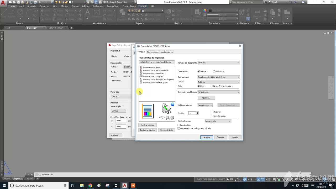 COMO CONFIGURAR UNA HOJA OFICIO EN AUTOCAD - YouTube