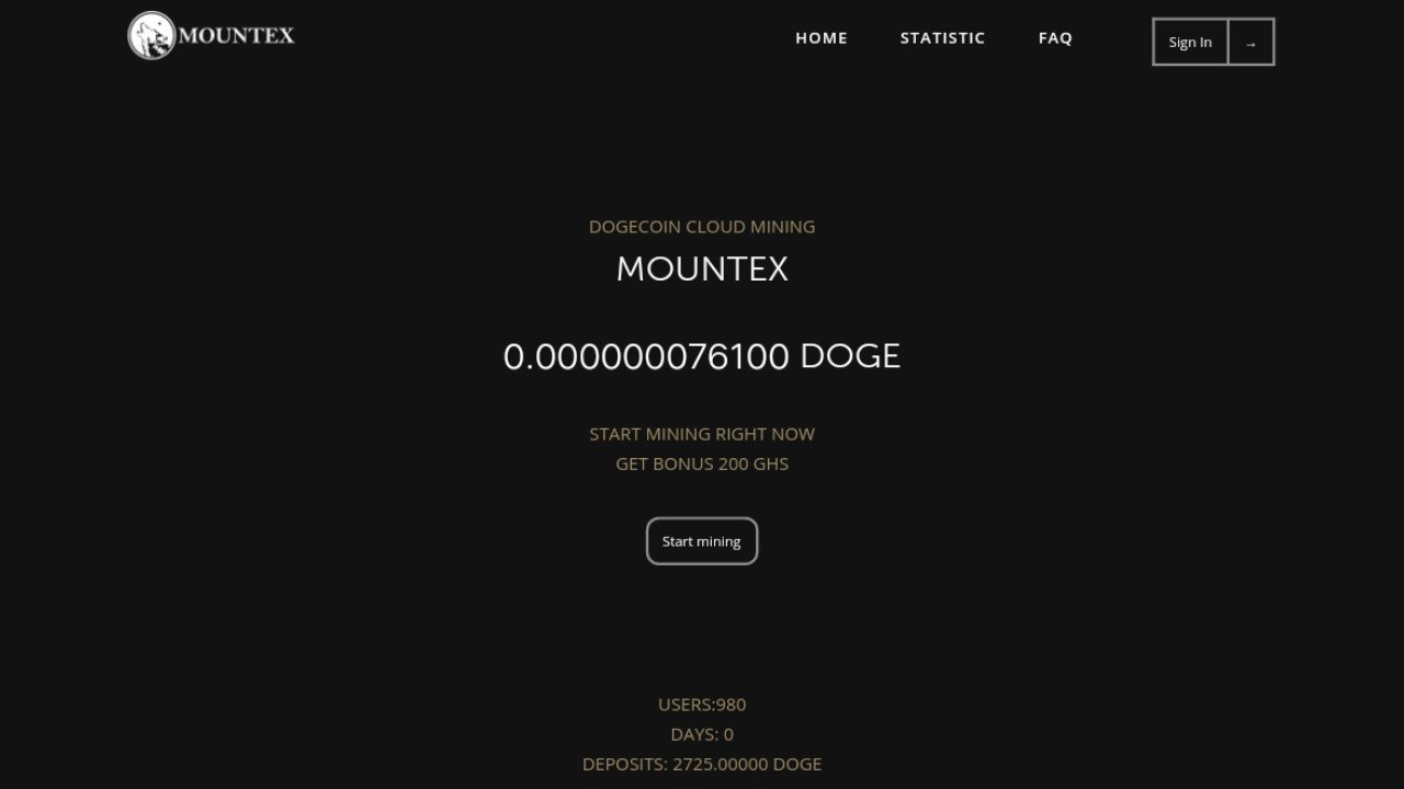 MOUNTEX FREE 200 GHS - NEW CLOUD MINING DOGECOIN - 00 DAY - YouTube