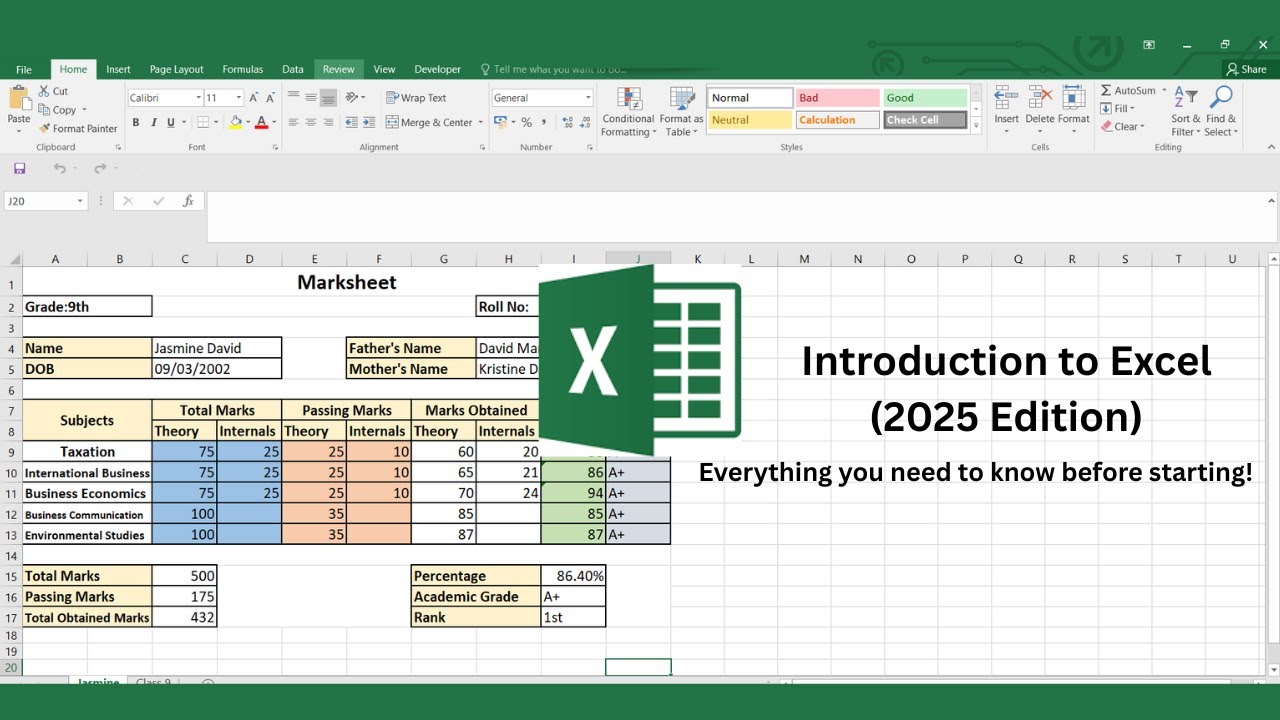 Excel Tutorial: From Beginner to Basics Skills of Excel - YouTube