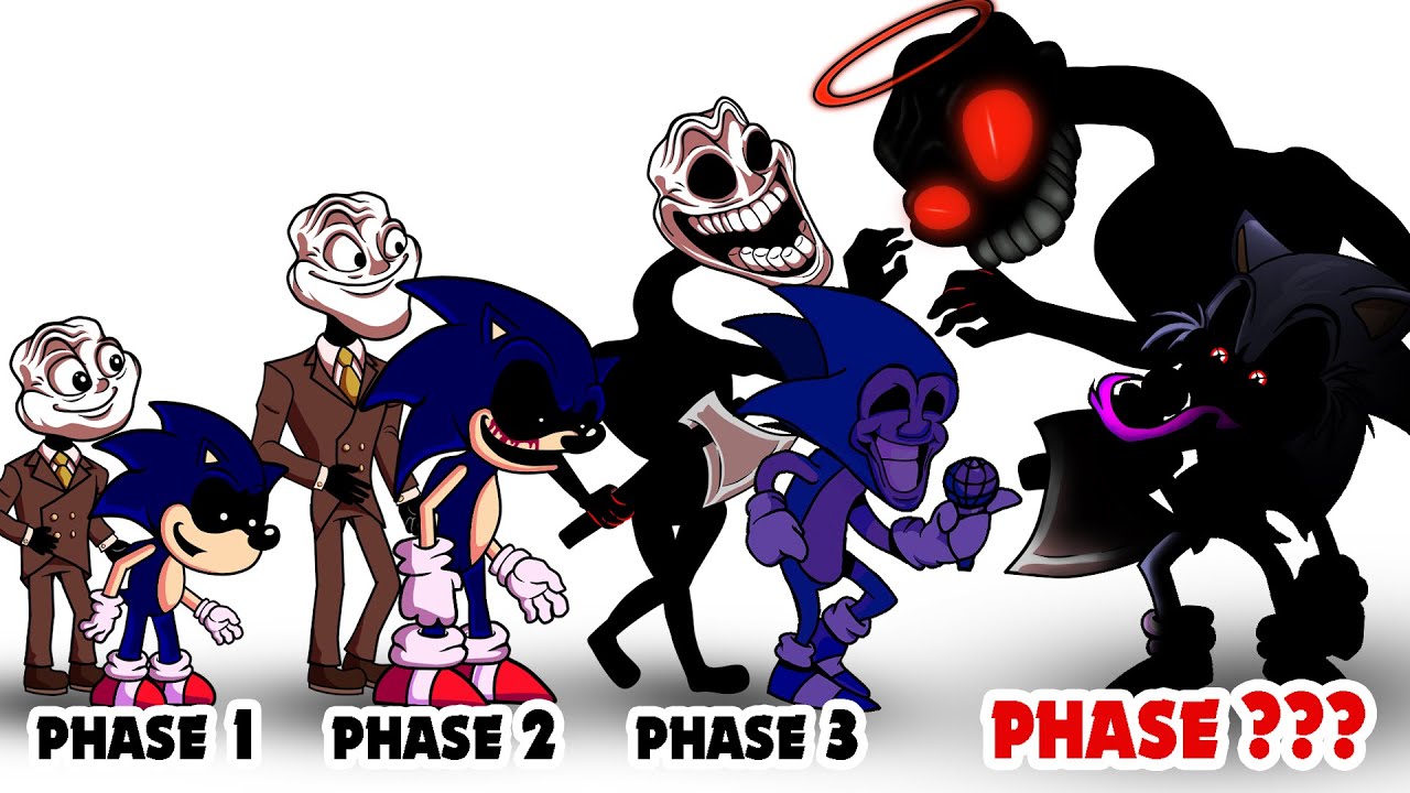 FNF Comparison Battle Mr Trololo VS Sonic Exe | ALL Phases of FNF ...