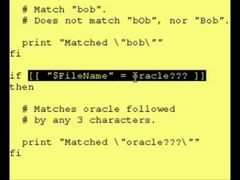 Intro To Korn Shell - Lesson 7b - Pattern Matching - YouTube