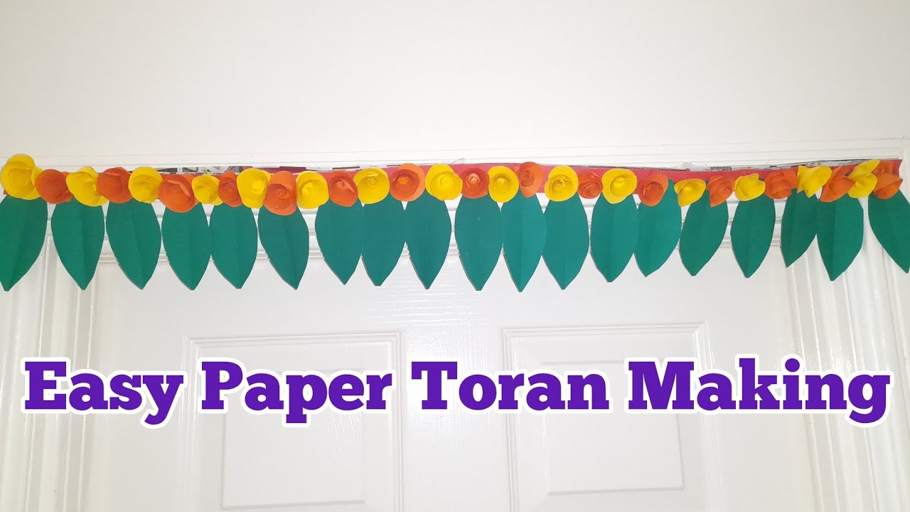 Easy toran making using paper | Diwali toran making | Festival crafts ...