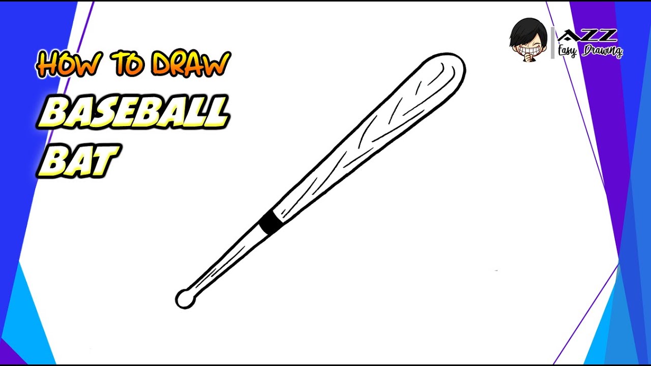 How to draw Baseball Bat step by step - YouTube