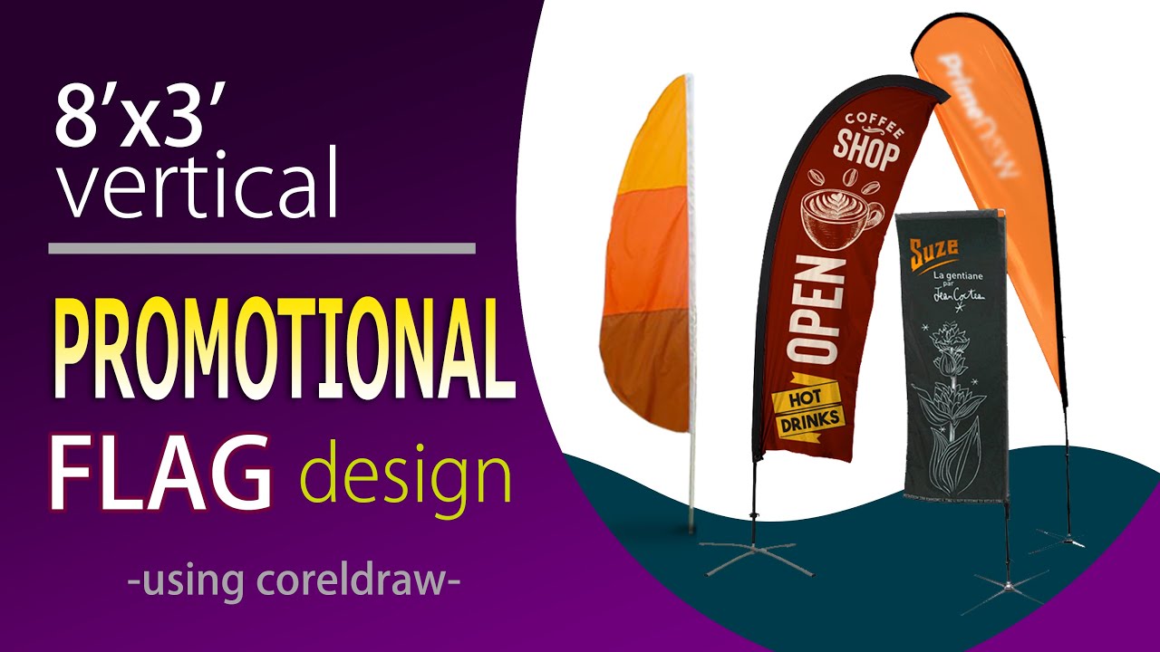 How we can design promotional, events flags using Coreldraw - YouTube