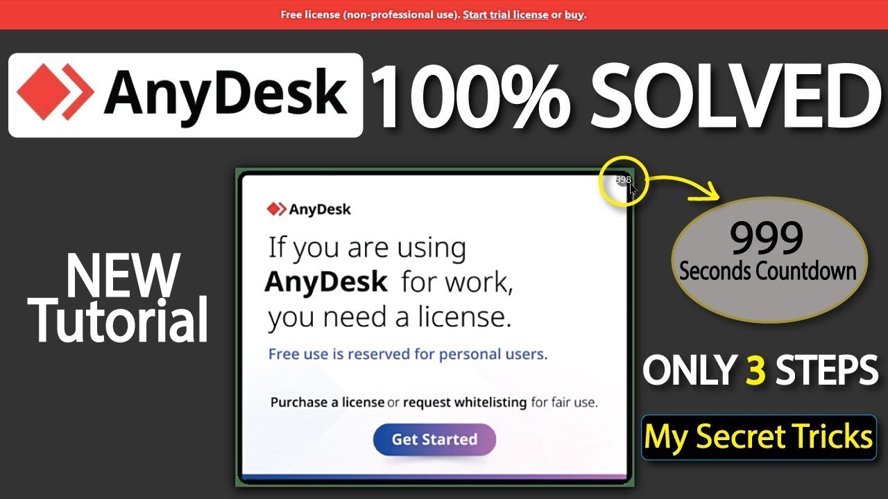 AnyDesk License Warning Reset | Use AnyDesk Without Purchasing a License | SOLVED 🔓🗝️ - YouTube