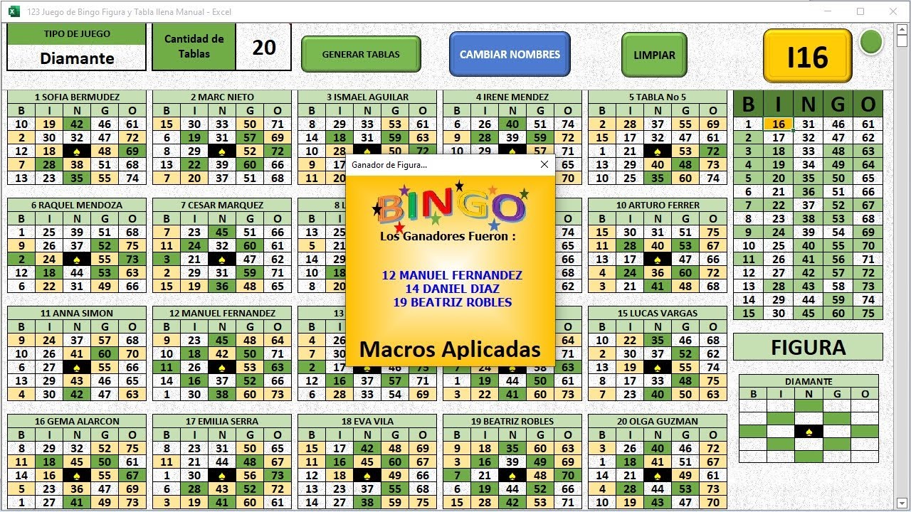 Juego de Bingo Figura y Tabla llena Manual - YouTube