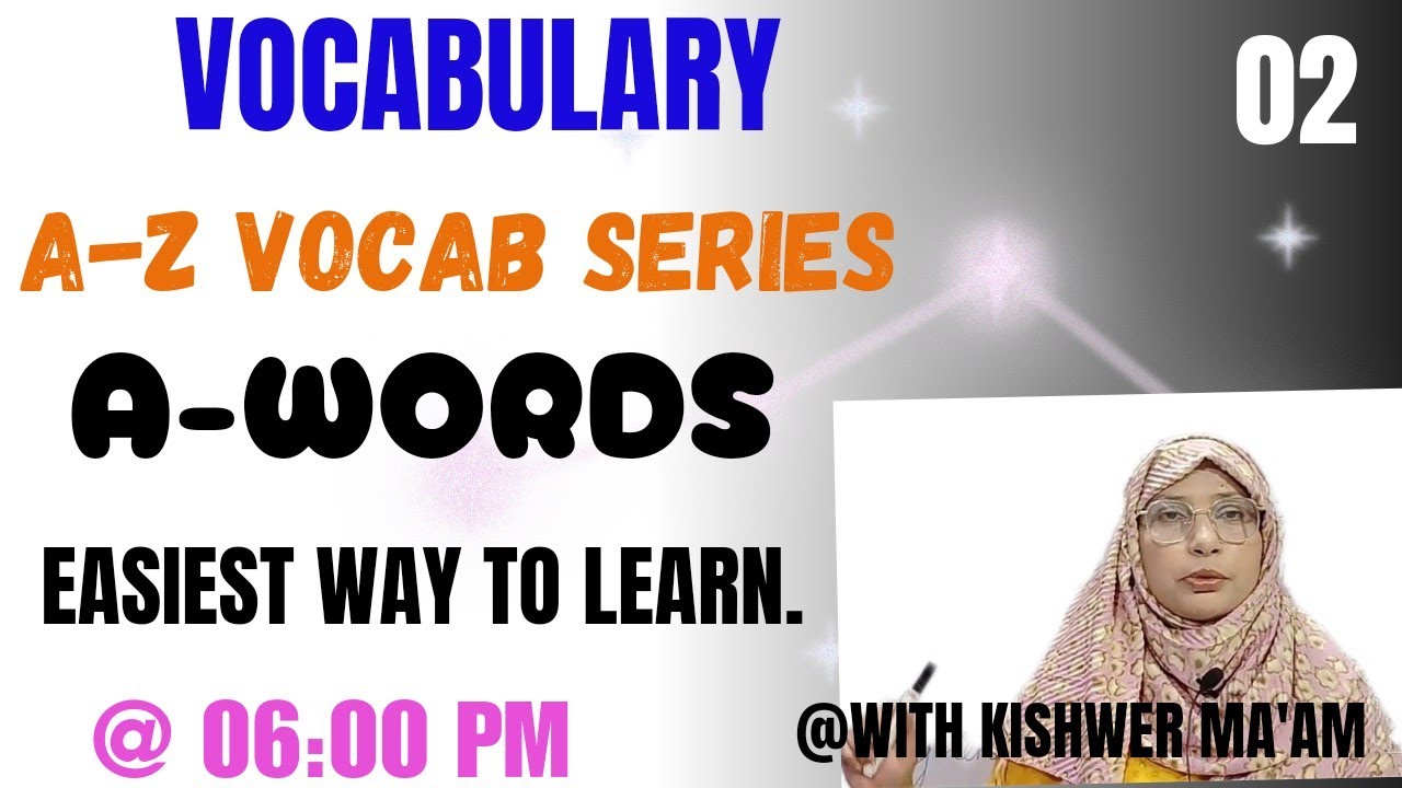 ENGLISH :VOCABULARY -A to Z SERIES || A WORDS || NEW METHOD TO ENHANCE ...