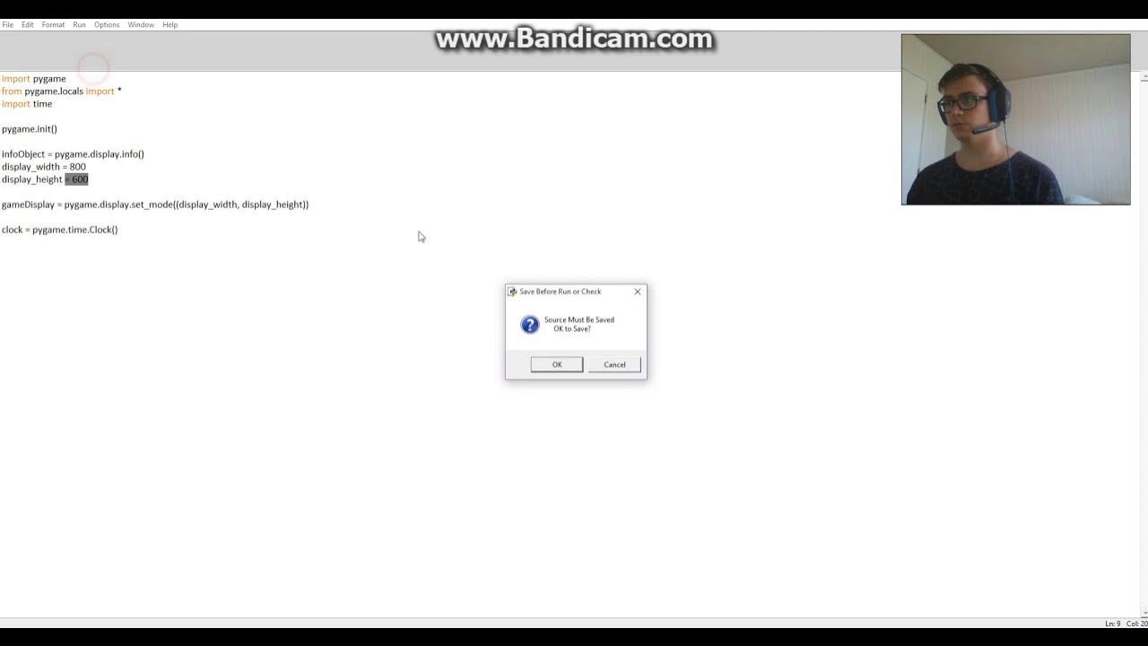 creating a resizing window - pygame - python - Full screen - YouTube