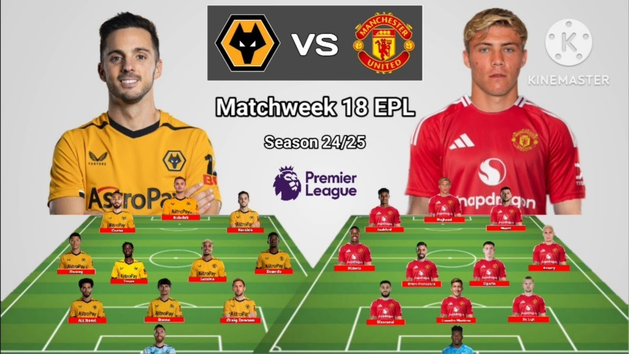 Head To Head Line Up Wolves vs Manchester United Matchweek 18 Premier ...