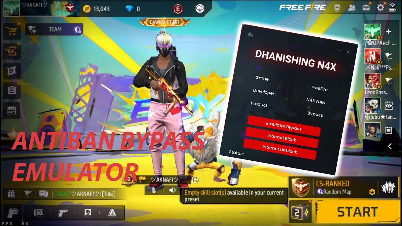 FREE FIRE BYPASS EMULATOR BY N4X NAFI - YouTube