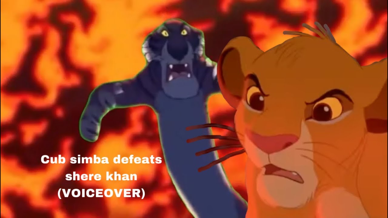Cub simba defeats shere khan - The Jungle Book (VOICEOVER) - YouTube