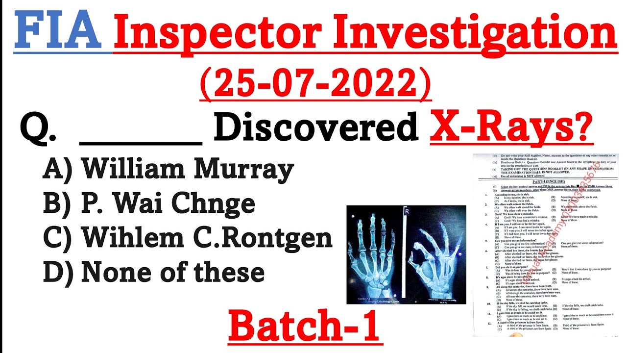FIA Inspector Investigation Full Solved Paper 25-07-2022 Batch-1 ...