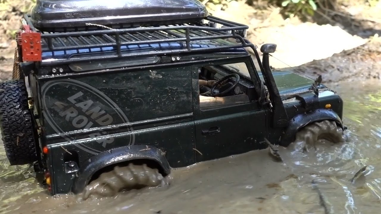 scale offroad adventures in mud: rc land rover defender 90 #wildbrit vs ...