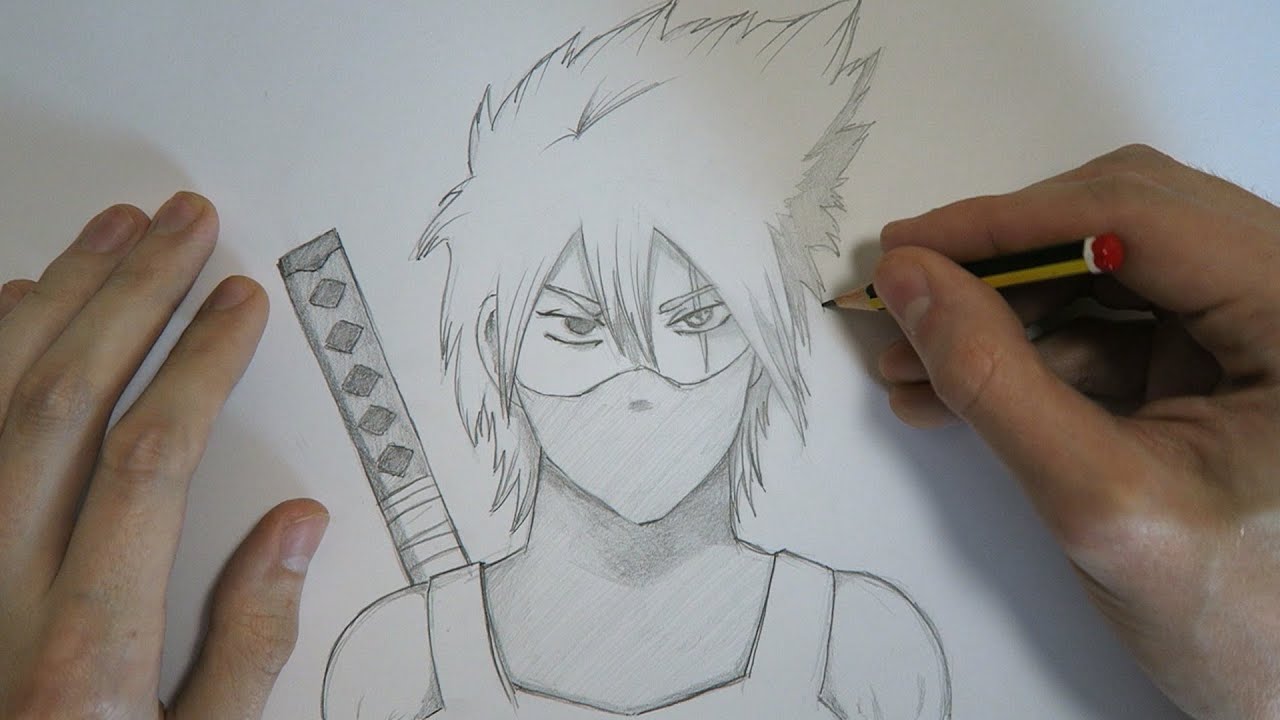 How to Draw Kakashi Anbu From Naruto | Step by Step Pencil Drawing ...