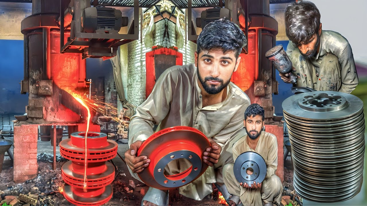 The process of making car brake disc plates etc. from scraped truck ...