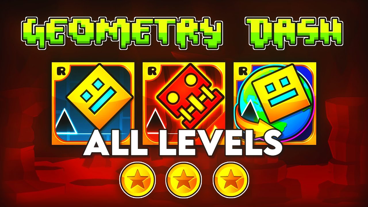 Geometry Dash 2.11 – ALL LEVELS 100% Complete [All Coins] - YouTube