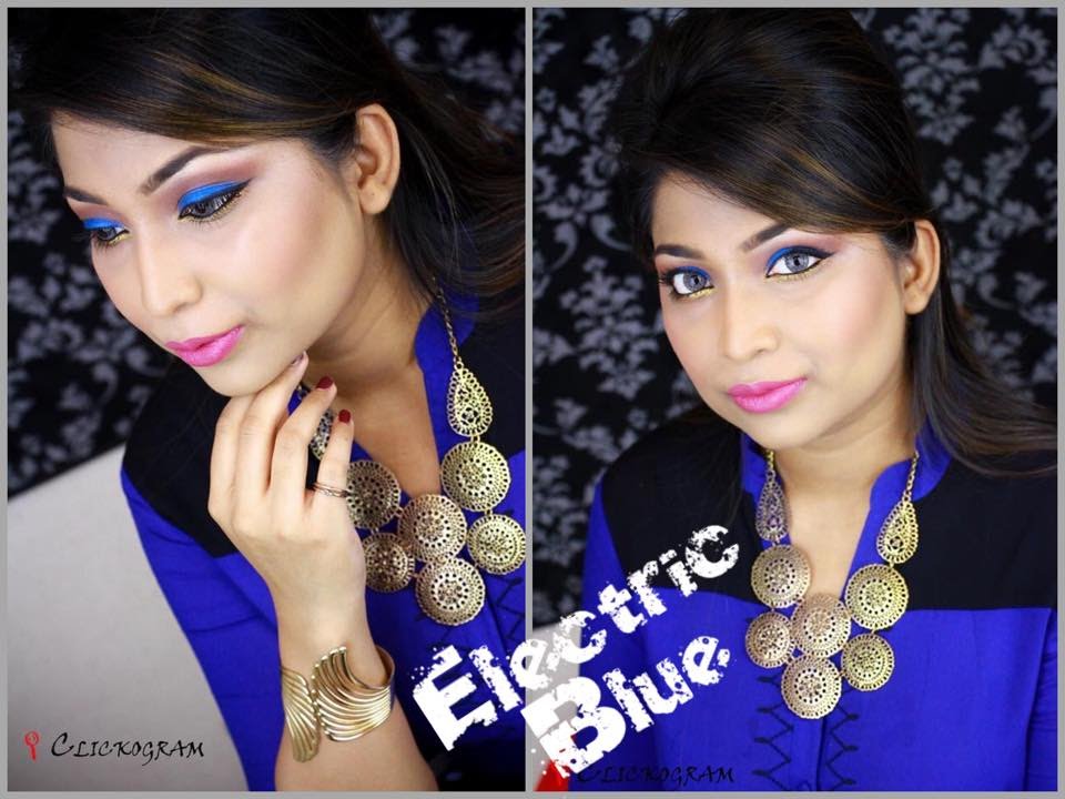 ELECTRIC BLUE EYE MAKEUP - YouTube