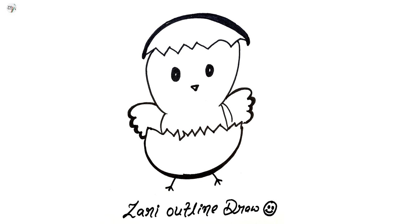 How to Draw Hatching chick 🐣 step by step || Hatching chick 🐣 Drawing ...