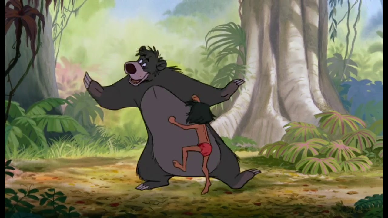 Balu ensina Mogli a lutar como um urso- Mogli: O Menino Lobo (1967 ...