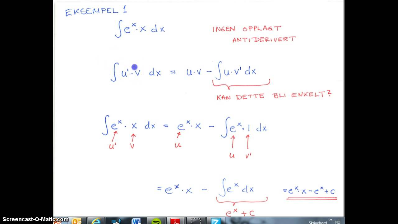 Integrasjonsmetoder - delvis integrasjon - YouTube