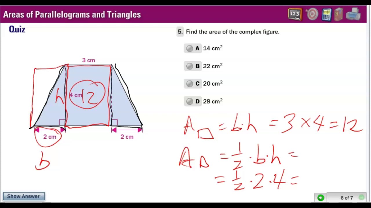 Areas of Parallelograms and Triangles 6th grade - YouTube