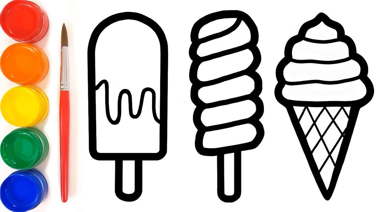 Learn Colors while Painting Ice Creams for Kids, Toddlers - How to ...