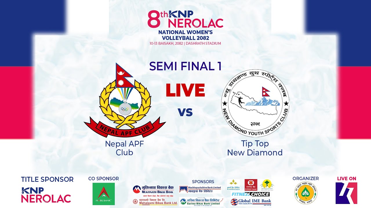 LIVE : APF vs New Diamond| 8th KNP Nerolac Nat'l Volleyball | एपिएफ ...