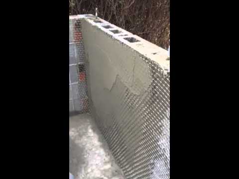 Stucco work on CMU blocks - YouTube