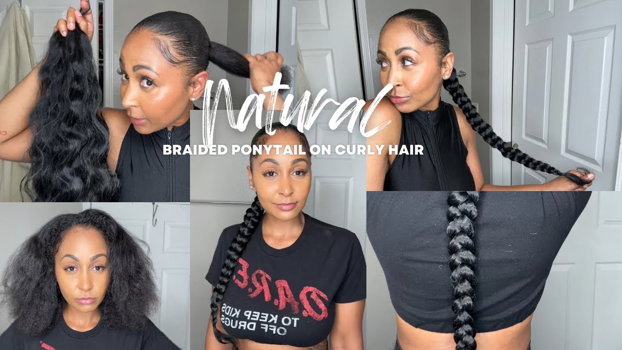 Easy Braided Ponytail tutorial that looks natural! - YouTube