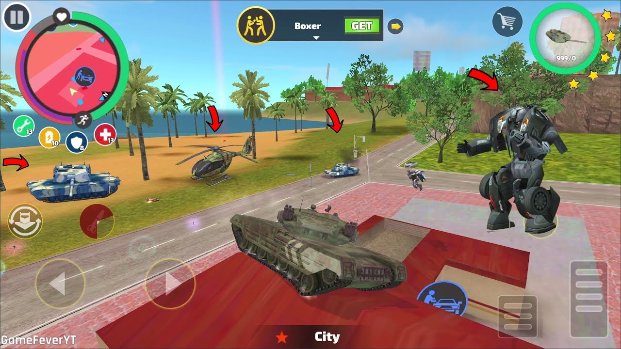 Rope Hero Vice Town (Transformer Robot Tank Destroy Army Tank) Robot ...