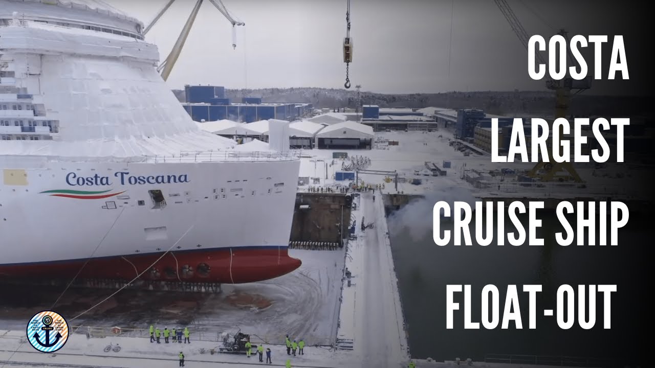 Costa Cruises Largest Ship Float Out Ceremony - YouTube