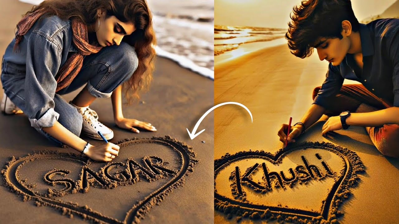 Girl Drawing Name Art Video Editing | Instagram Viral Girl Drawing Name ...