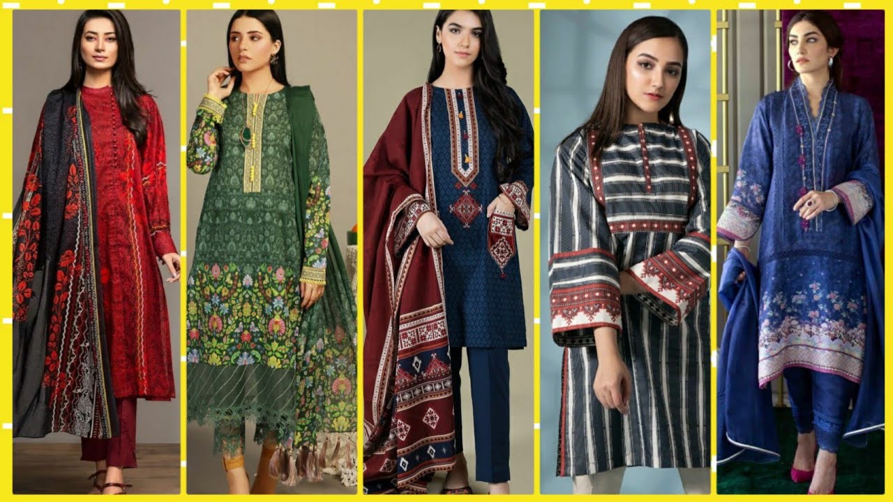 Winter Printed Suit Designing Ideas/ Winter Dresses @FS Fashion World ...