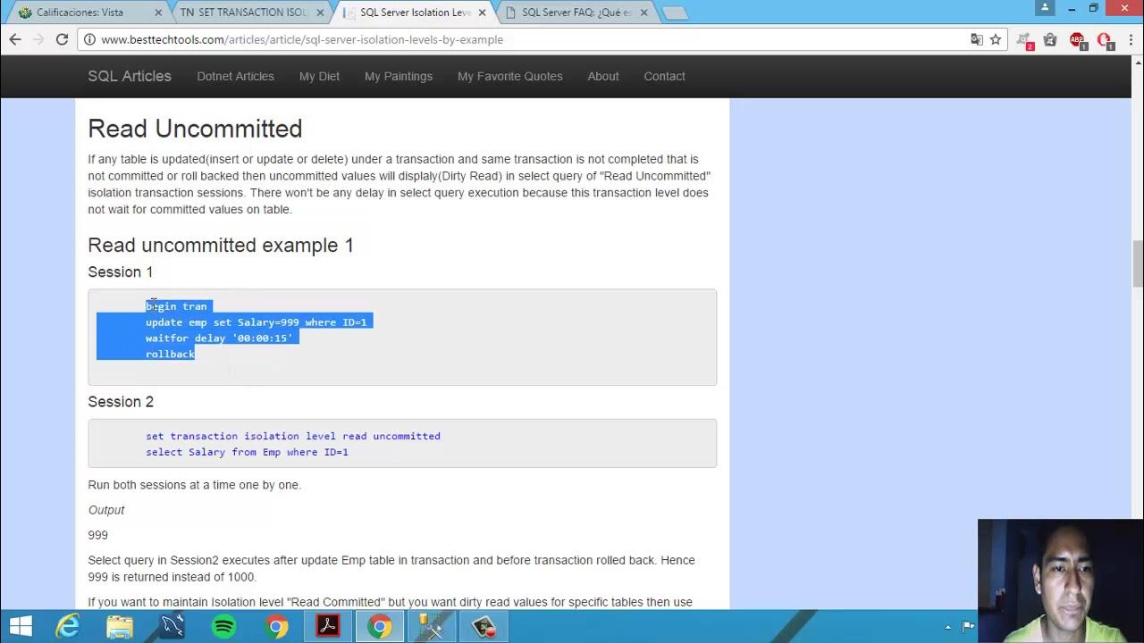 READ UNCOMMITED SQL SERVER 2014 - YouTube