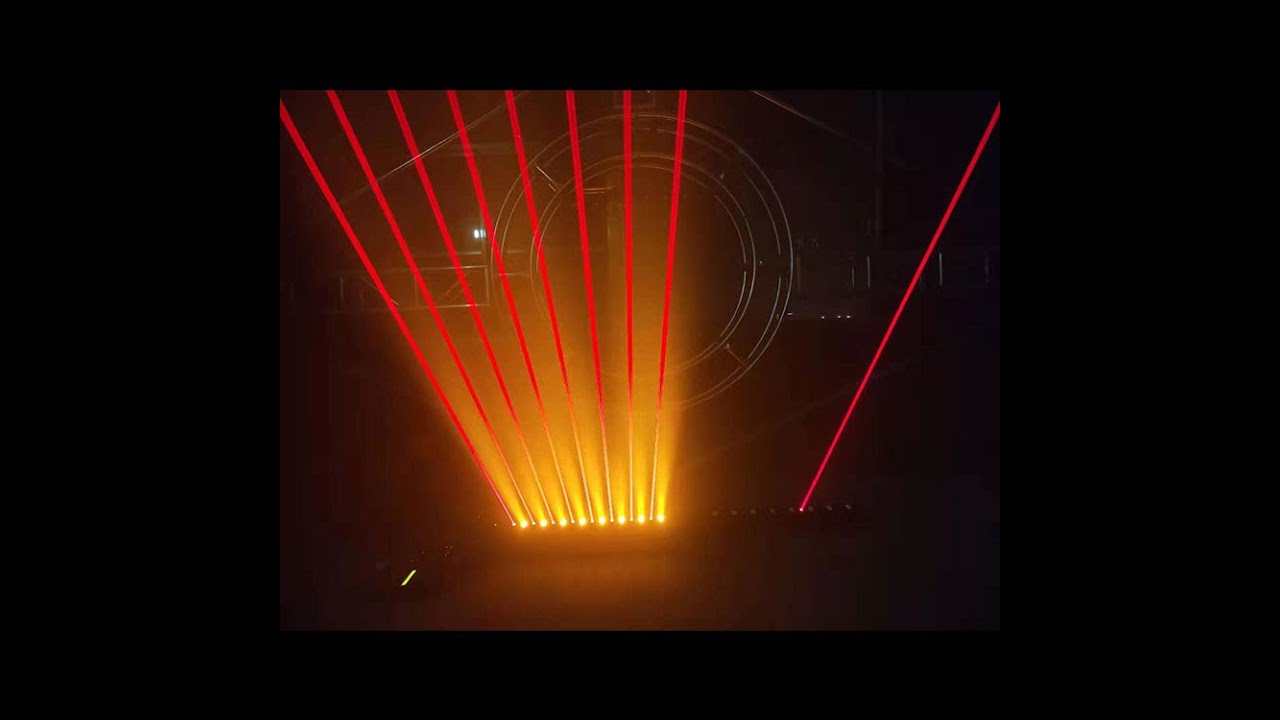 Led Moving Head Laser 8 Beam Red Bar & 8 led warm yellow lights - YouTube