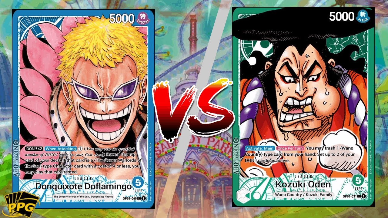 One Piece TCG: Doflamingo [Blue] v. Oden [Green] Tournament Gameplay ...