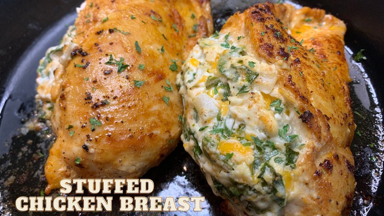 Delicious Stuffed Chicken Breast!! So Good & Tender!! 🤤🙌🏾 #chicken # ...