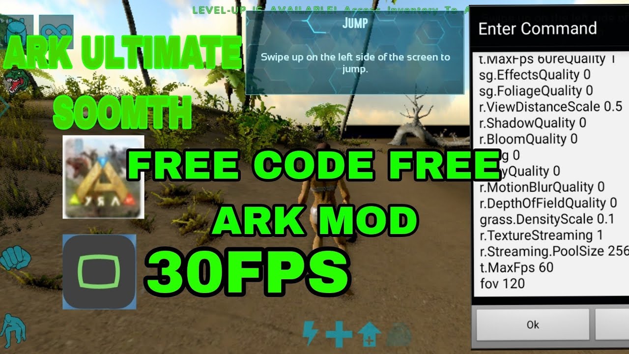 How to ark ultimate SOOMTH 30fps code and resolution 🤩😍 - YouTube