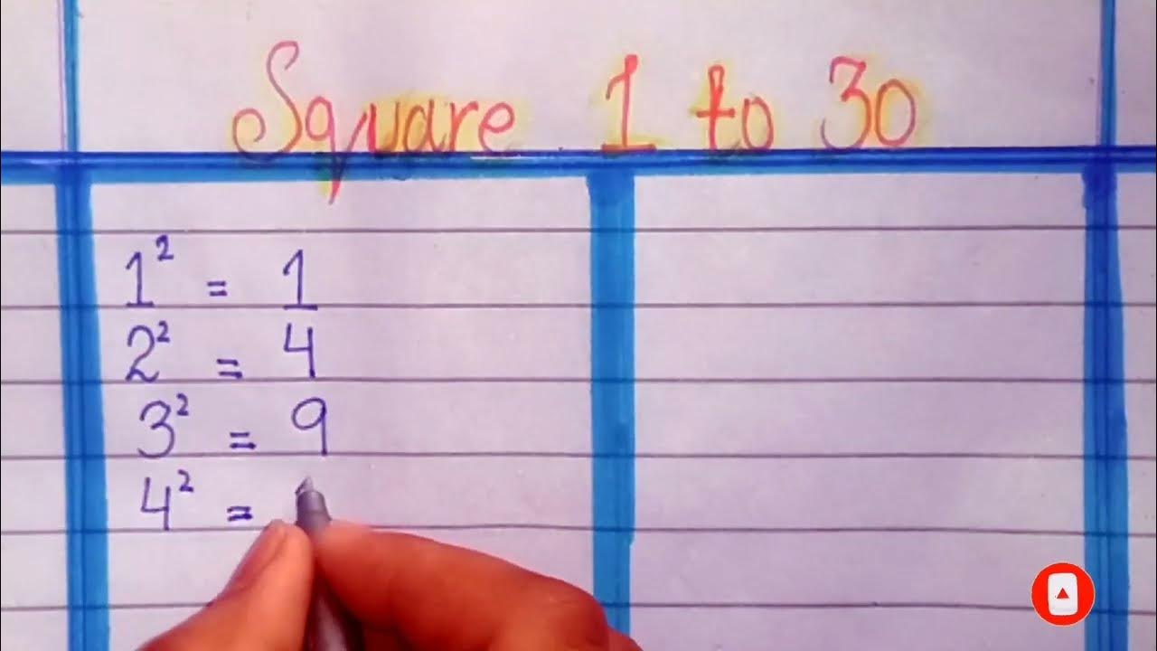 How to learn square 1 to 30 | square 1 to 30 | square root tricks ...