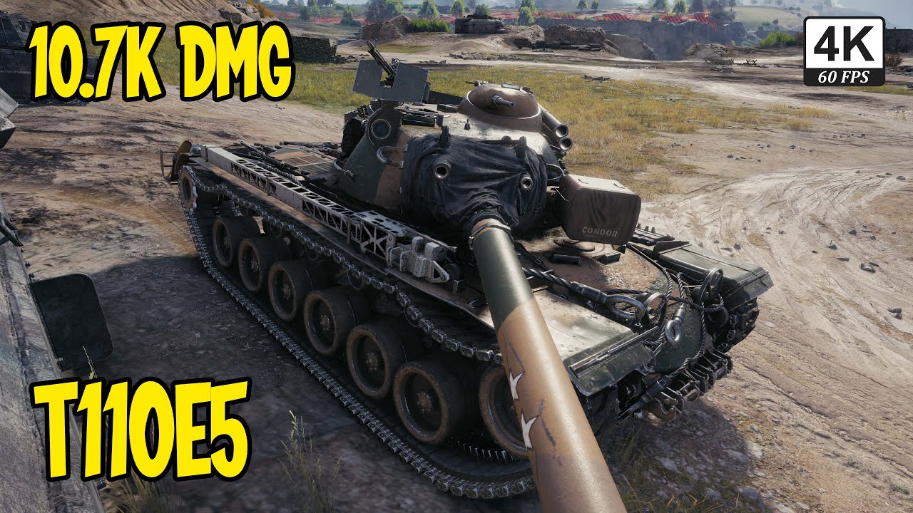 World Of Tanks 10.7k Damage T110E5 WOT - YouTube