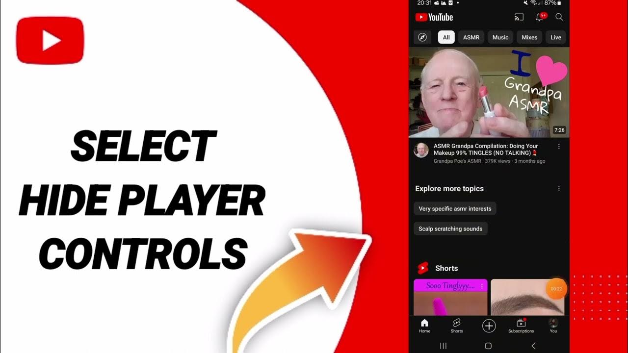 How To Select Hide Player Controls On YouTube App Android 2024 - YouTube