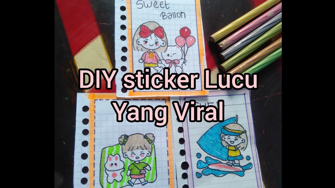 DIY sticker Lucu || ayo menggambar Sticker #stikermomo #tutorialgambar ...
