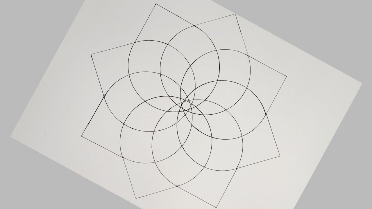 Simple Square Geometry Design Drawing | Easy Square Line Art | Square ...