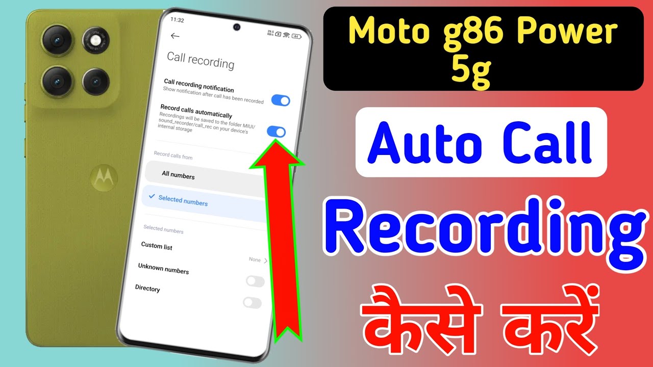 Moto g86 power 5g Me Call Recording Setting Kaise Kare | Auto Call ...