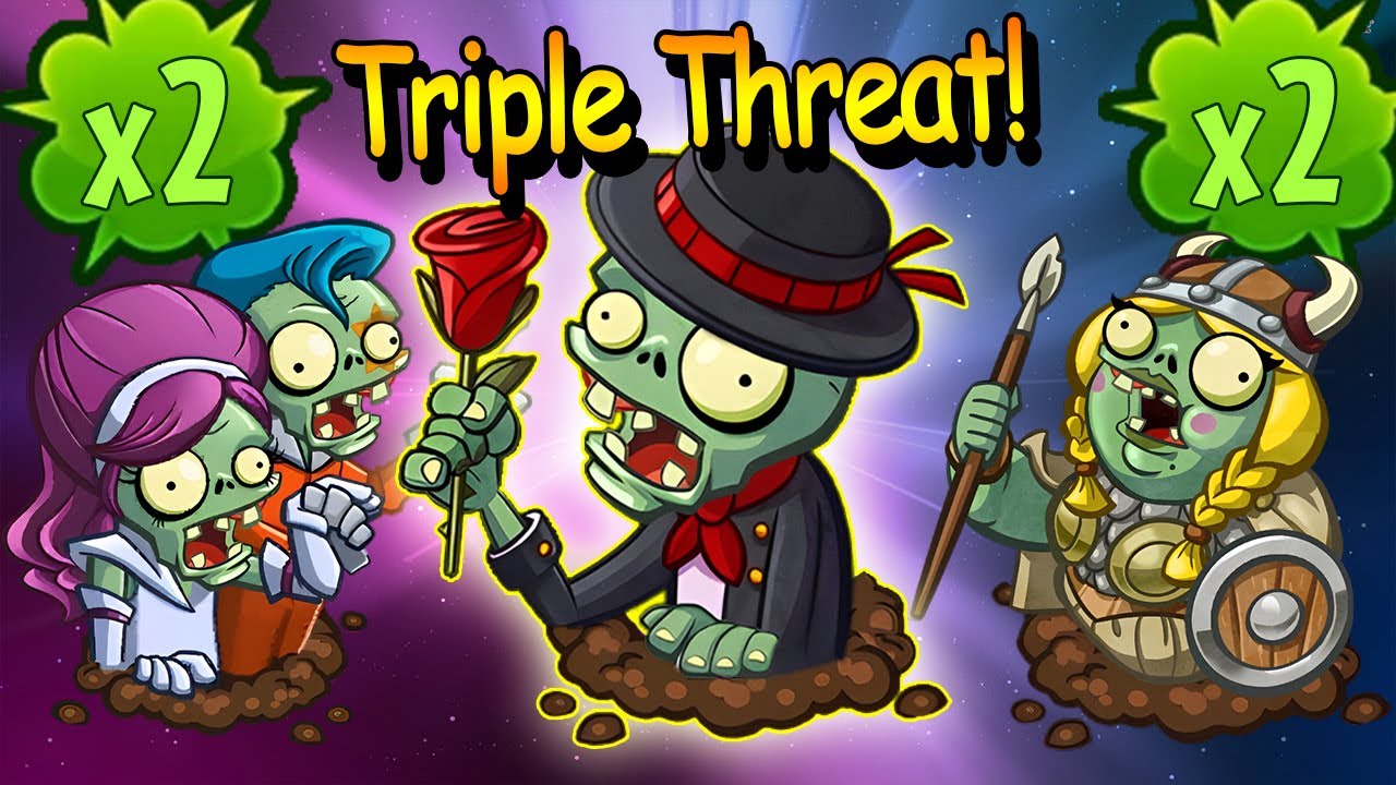The Combination Of Triple Threat! PvZ Heroes - YouTube